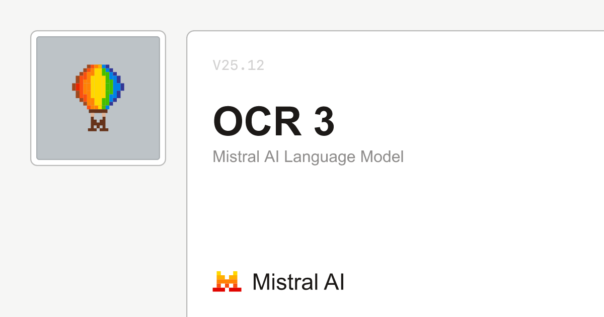 OCR 3 - Mistral AI | Mistral Docs